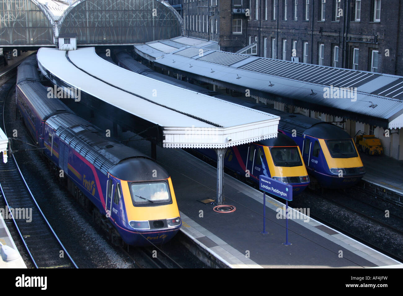 A Number of First Great Western Trains at Paddington Station Stock ...