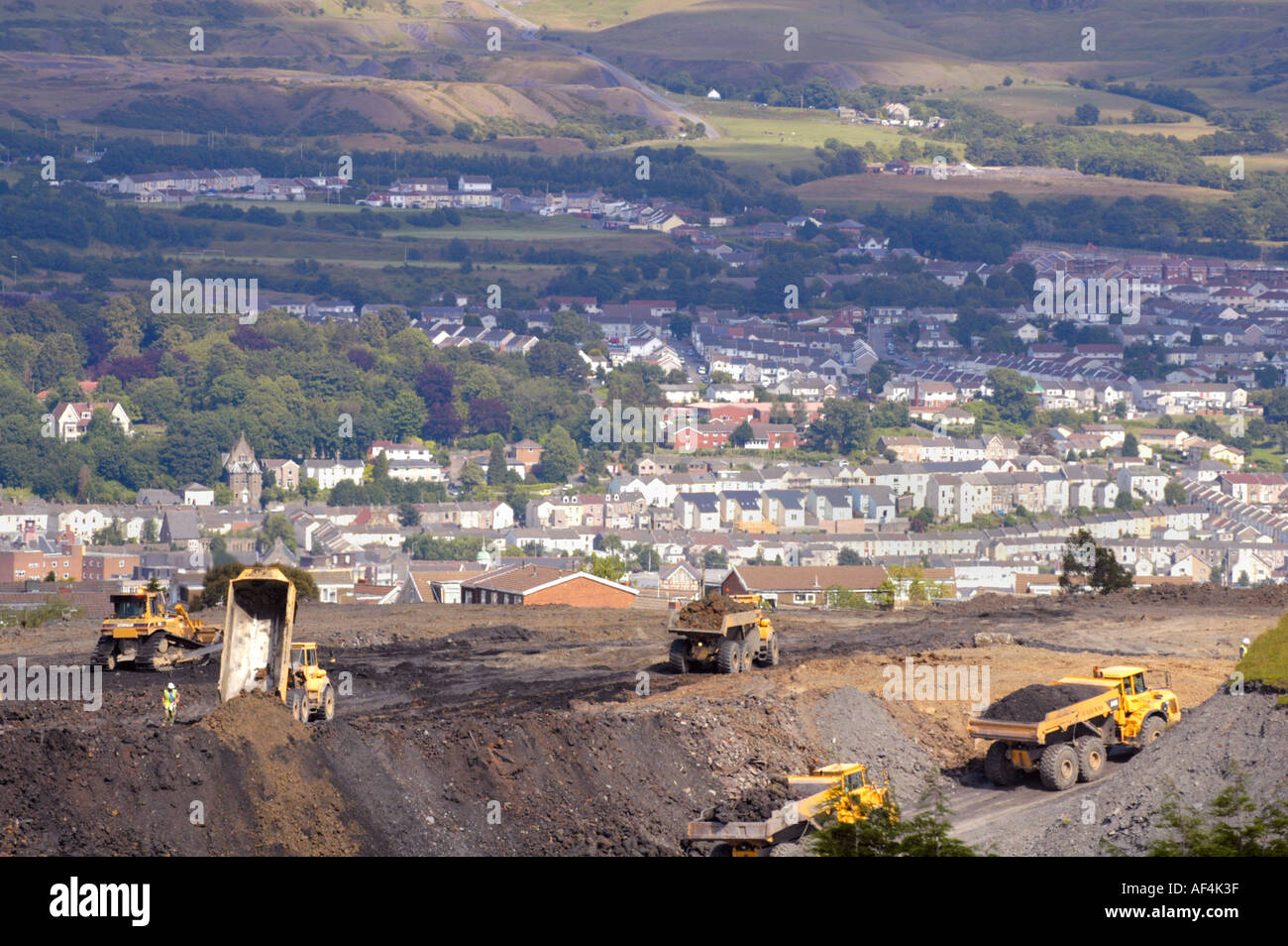 Land reclamation site overlooking Merthyr Tydfil South Wales UK Stock ...