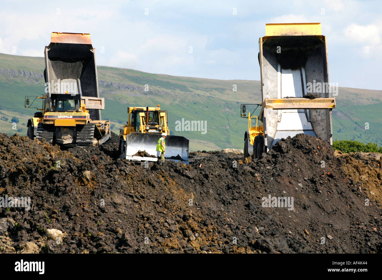 Land reclamation site overlooking Merthyr Tydfil South Wales UK Stock ...