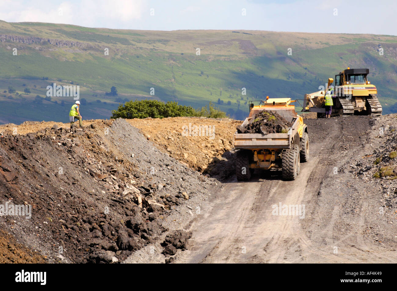 Land reclamation site overlooking Merthyr Tydfil South Wales UK Stock ...
