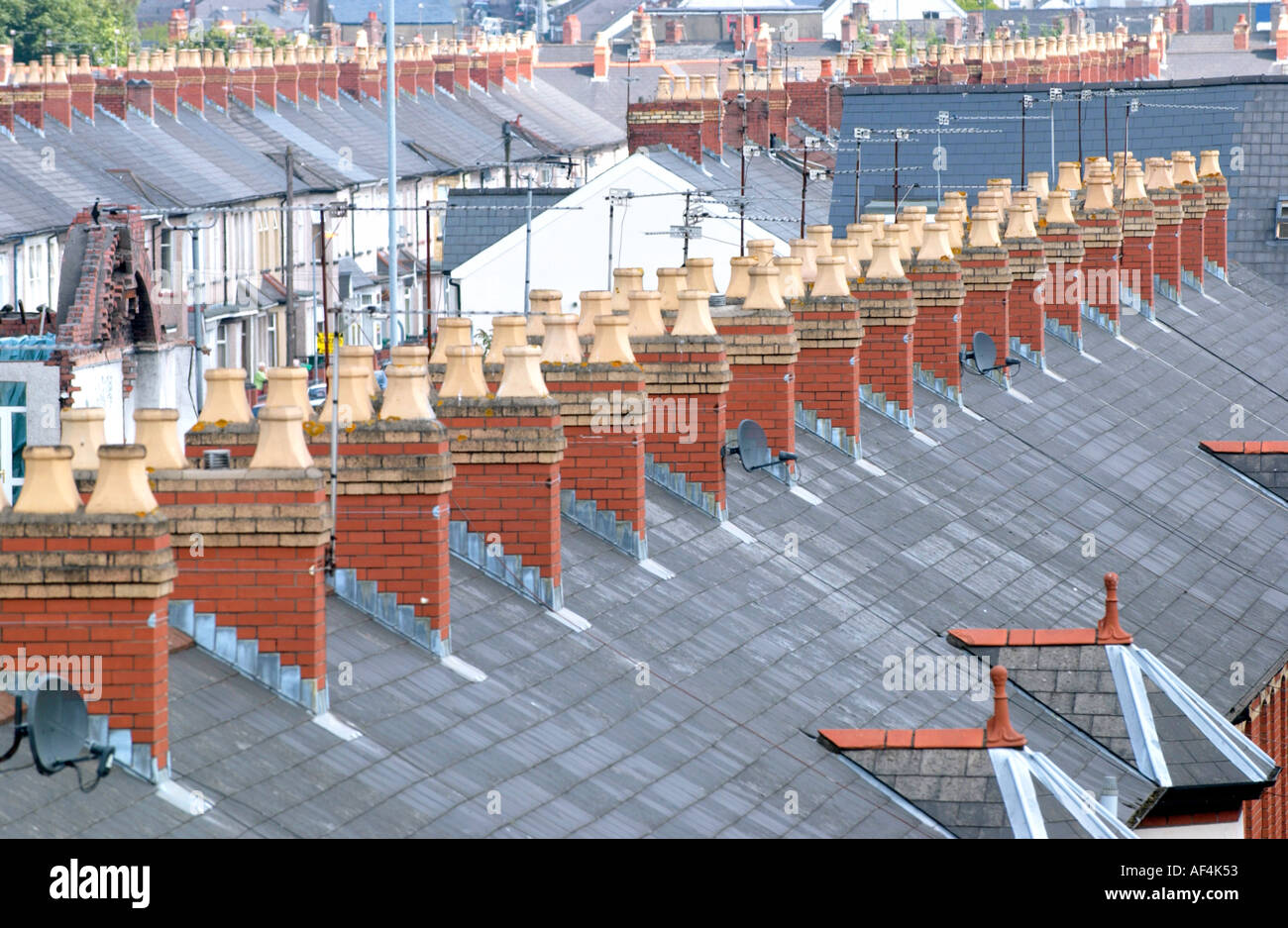 Terrace house architecture roof chimney rooftops hi-res stock ...