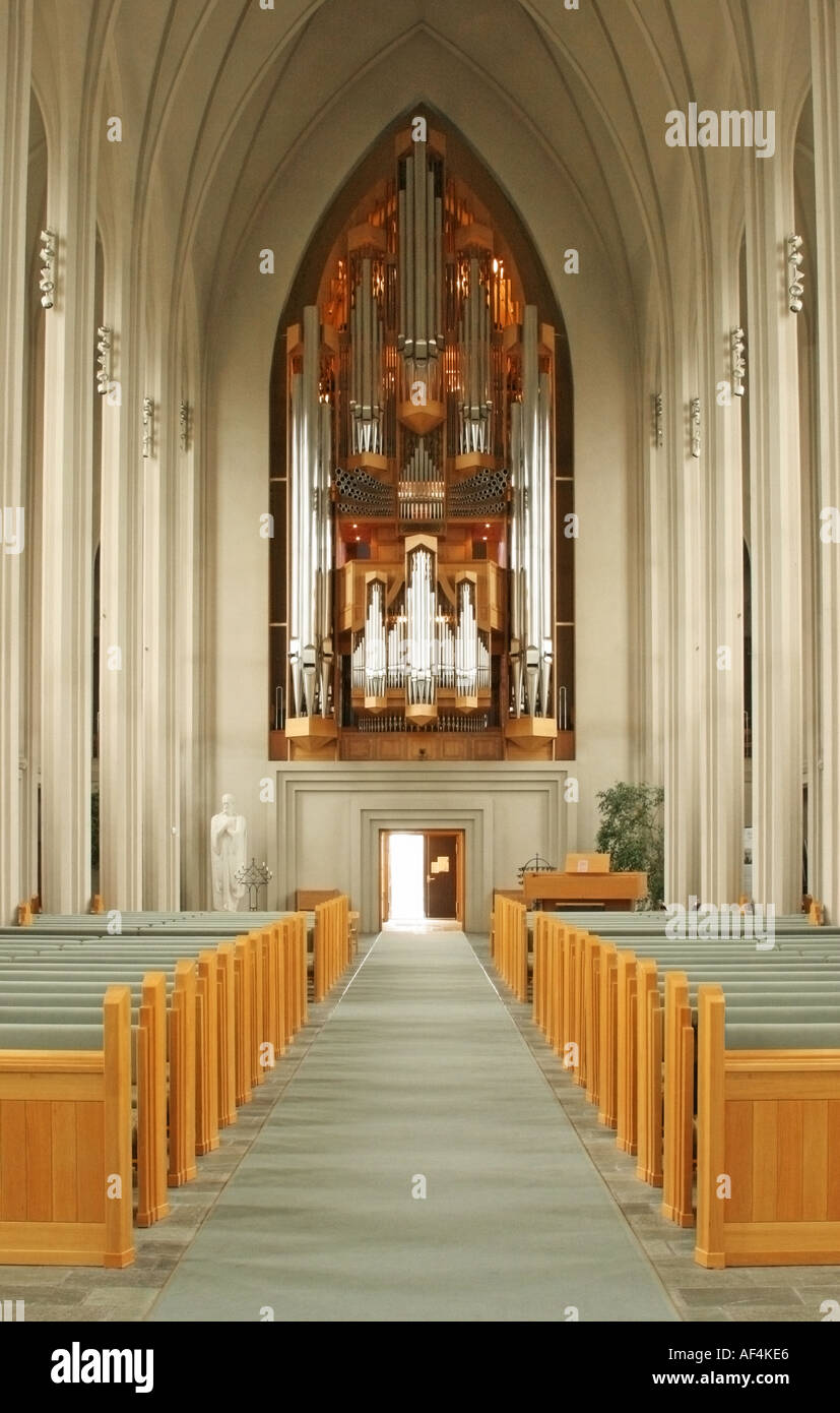 The Organ in Hallgrimskirkja Reykjavik the Church of Hallgrimur in the ...