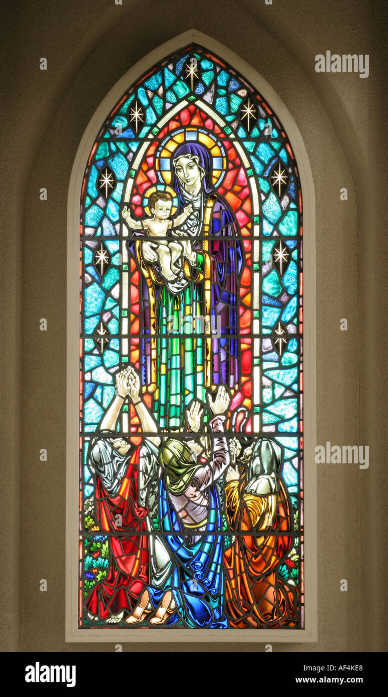 Stained Glass Window in Hallgrimskirkja Reykjavik the Church of ...