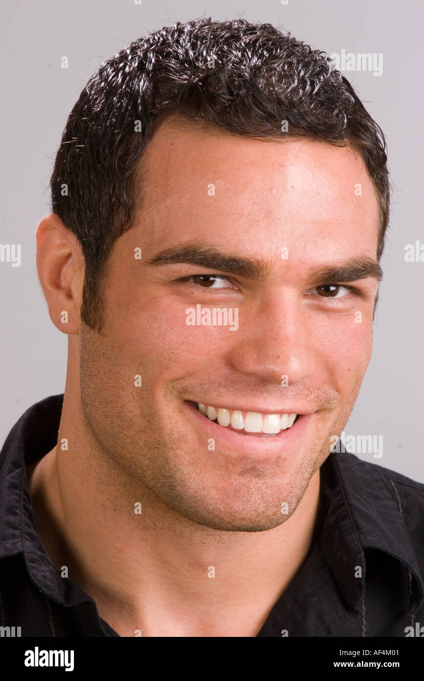 Studio head shot male model Stock Photo - Alamy