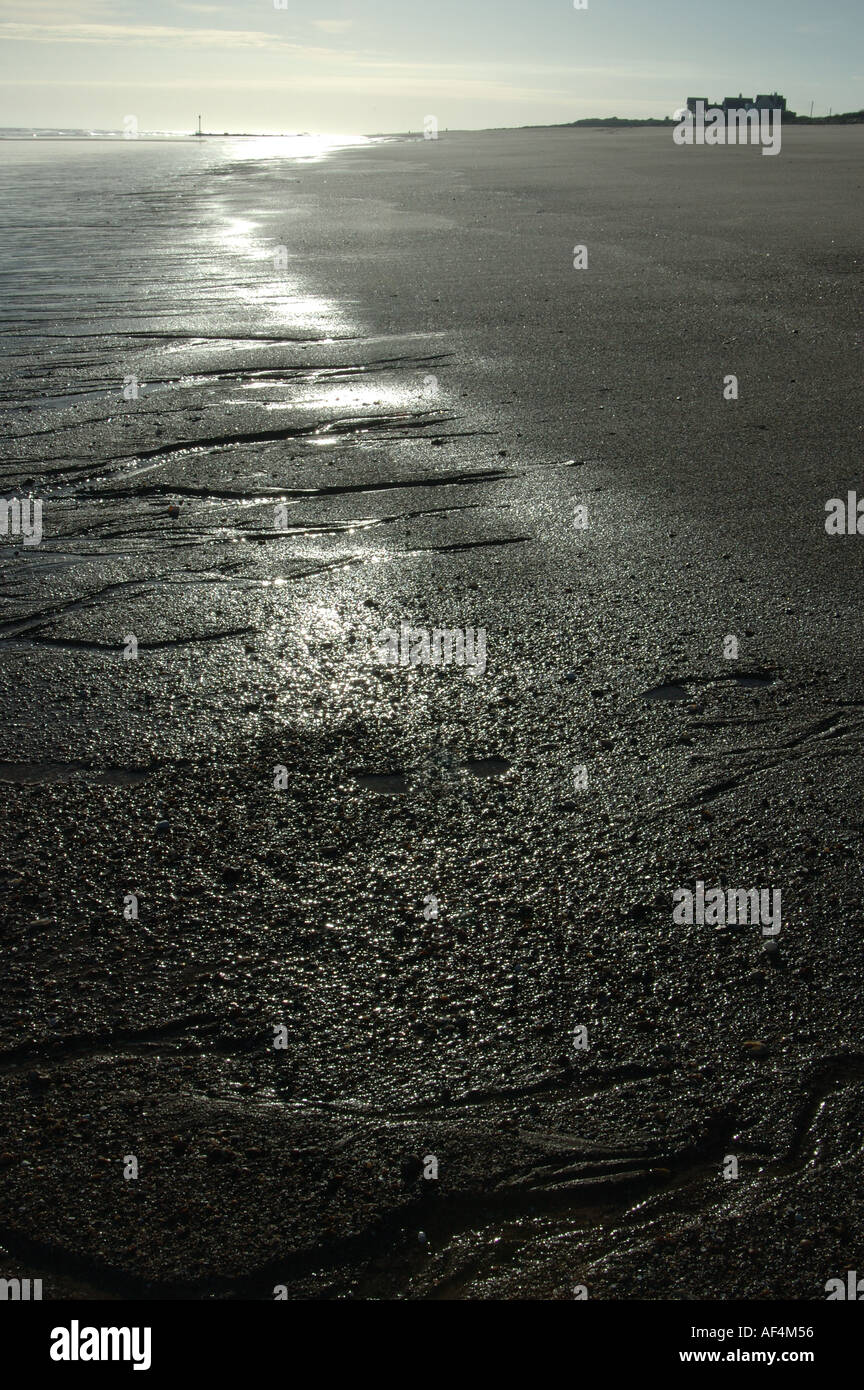 Outgoing tide on beach near skegness England Stock Photo - Alamy