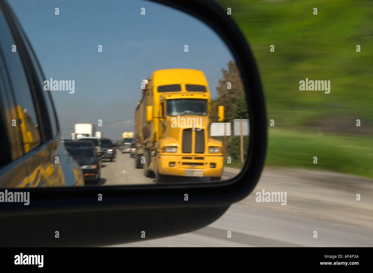 commercial truck traveling on freeway Stock Photo - Alamy