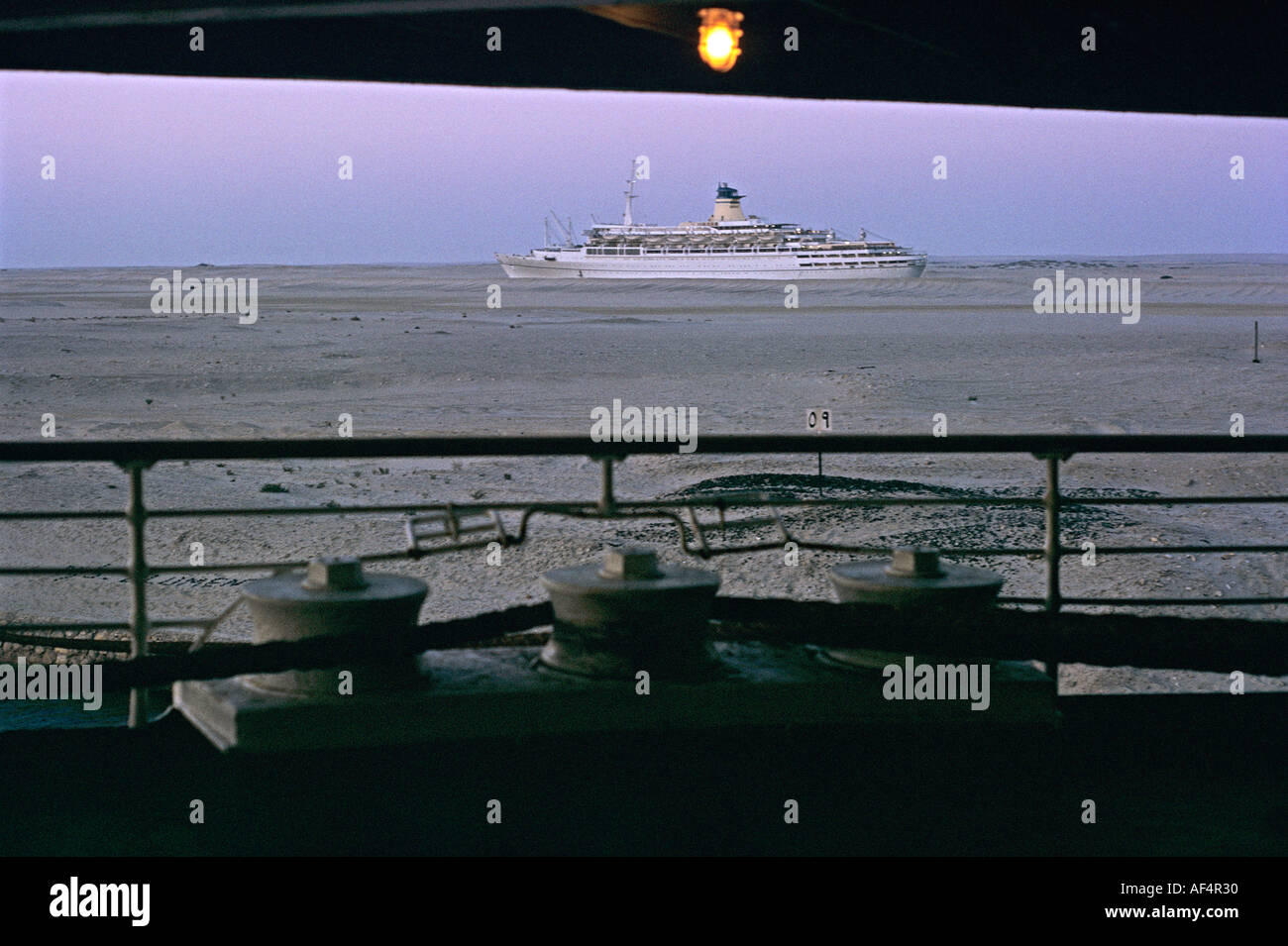 A ship on the Ballah loop of the Suez Canal in the mid 1960s Egypt ...