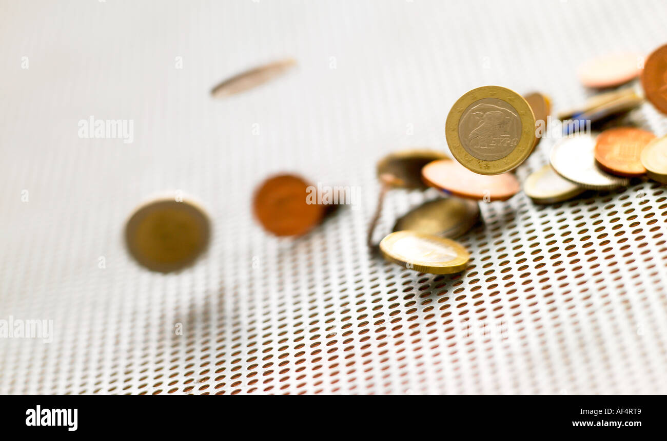 Gold coins falling from sky hi-res stock photography and images - Alamy