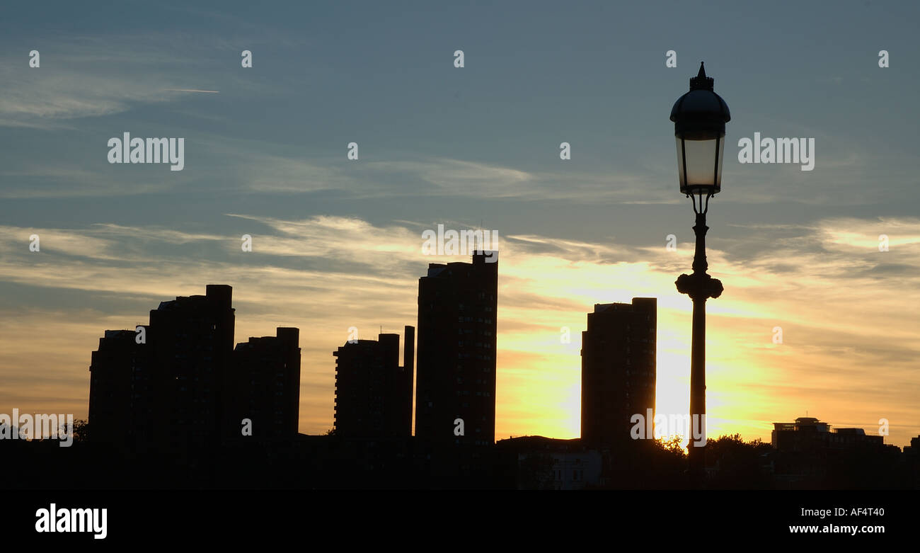 Sunset behind chelsea towers Stock Photo - Alamy