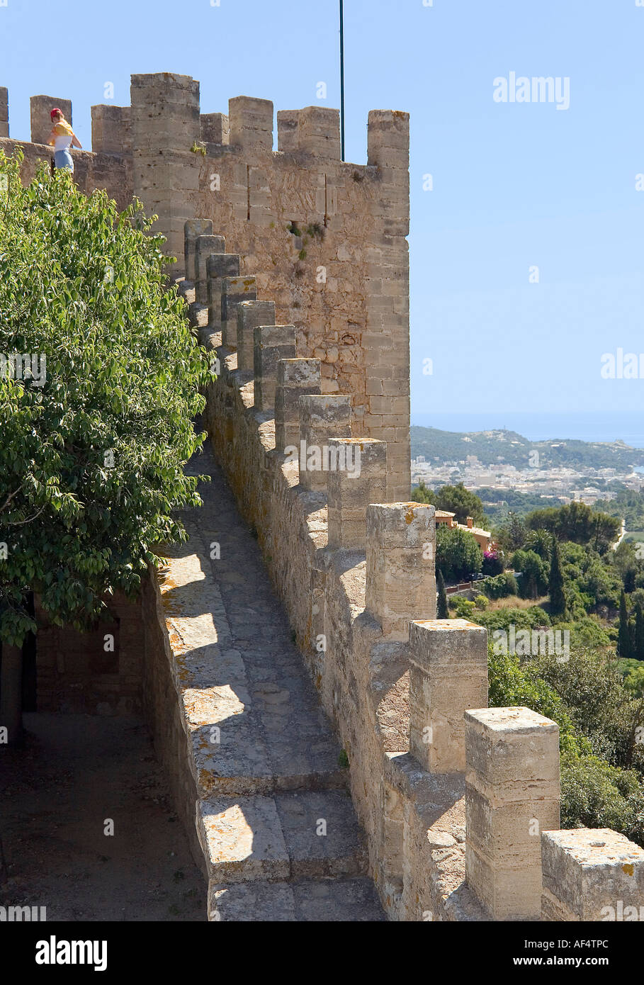 Majorca Capdepera castle Castell de Capdepera castellated battlement ...