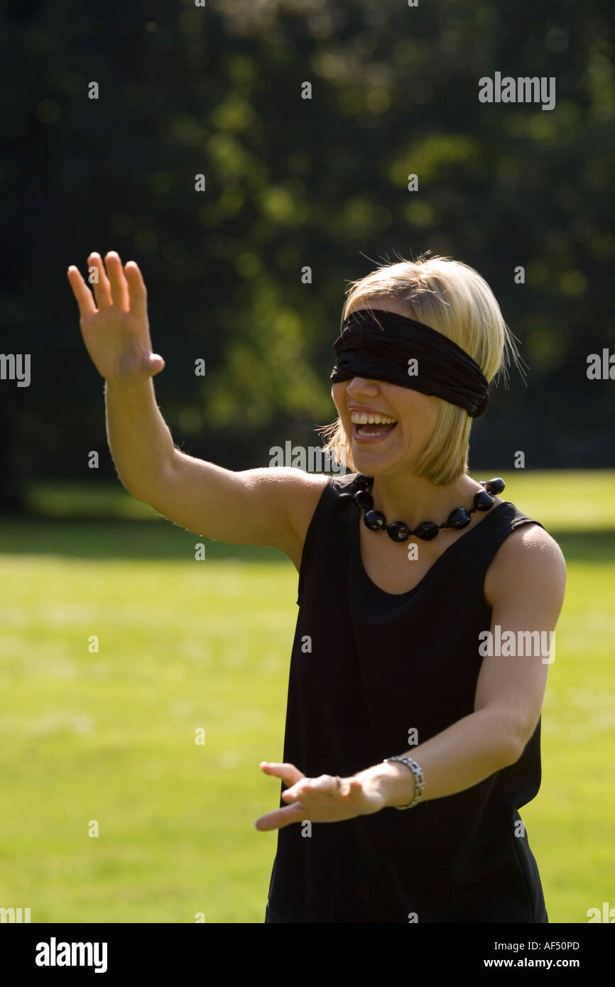 Blind fold party hi-res stock photography and images - Alamy