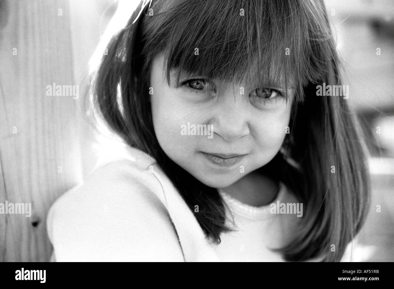 Girl age 7 Black and White Stock Photos & Images - Alamy