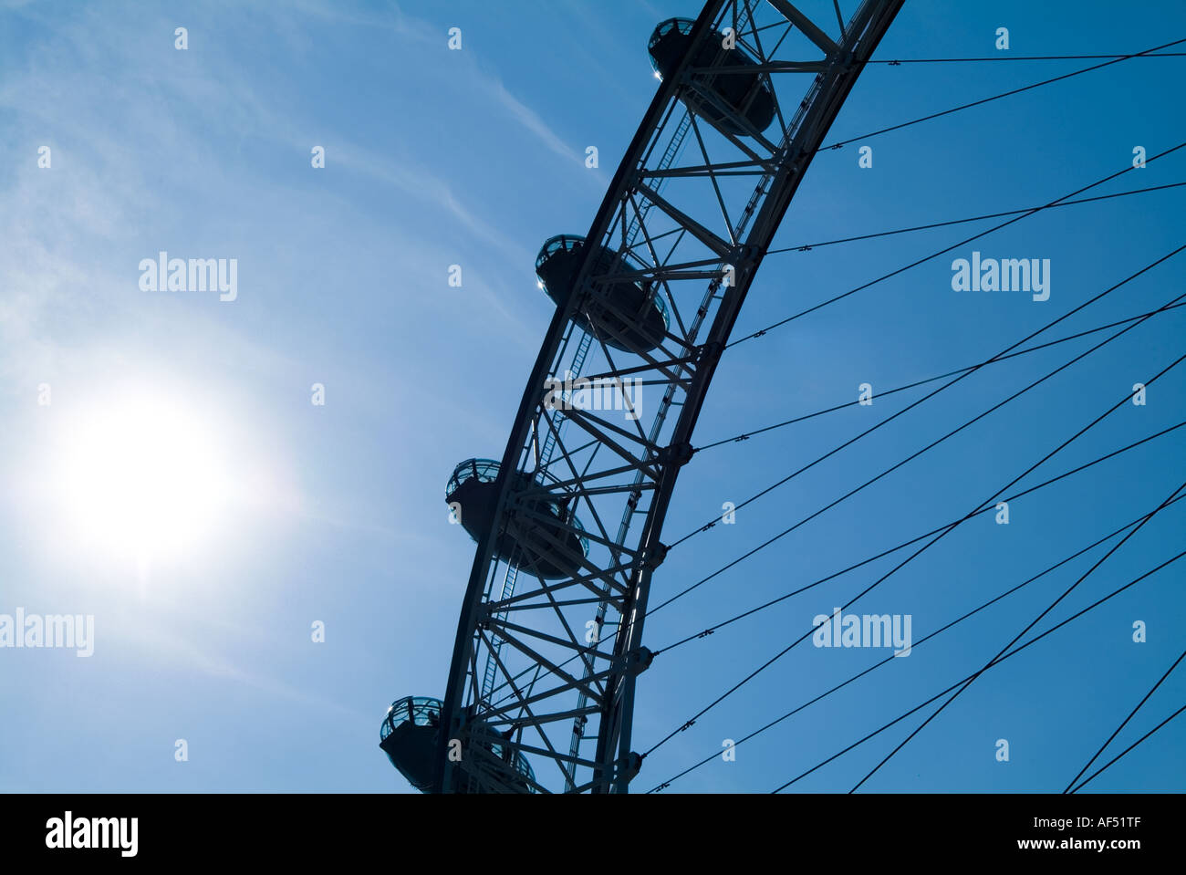 the london eye with blue sky Stock Photo - Alamy