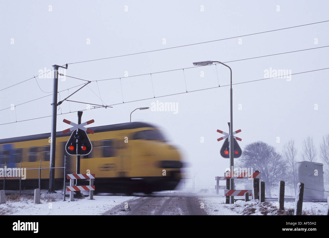 Train moving on a railroad track Stock Photo - Alamy