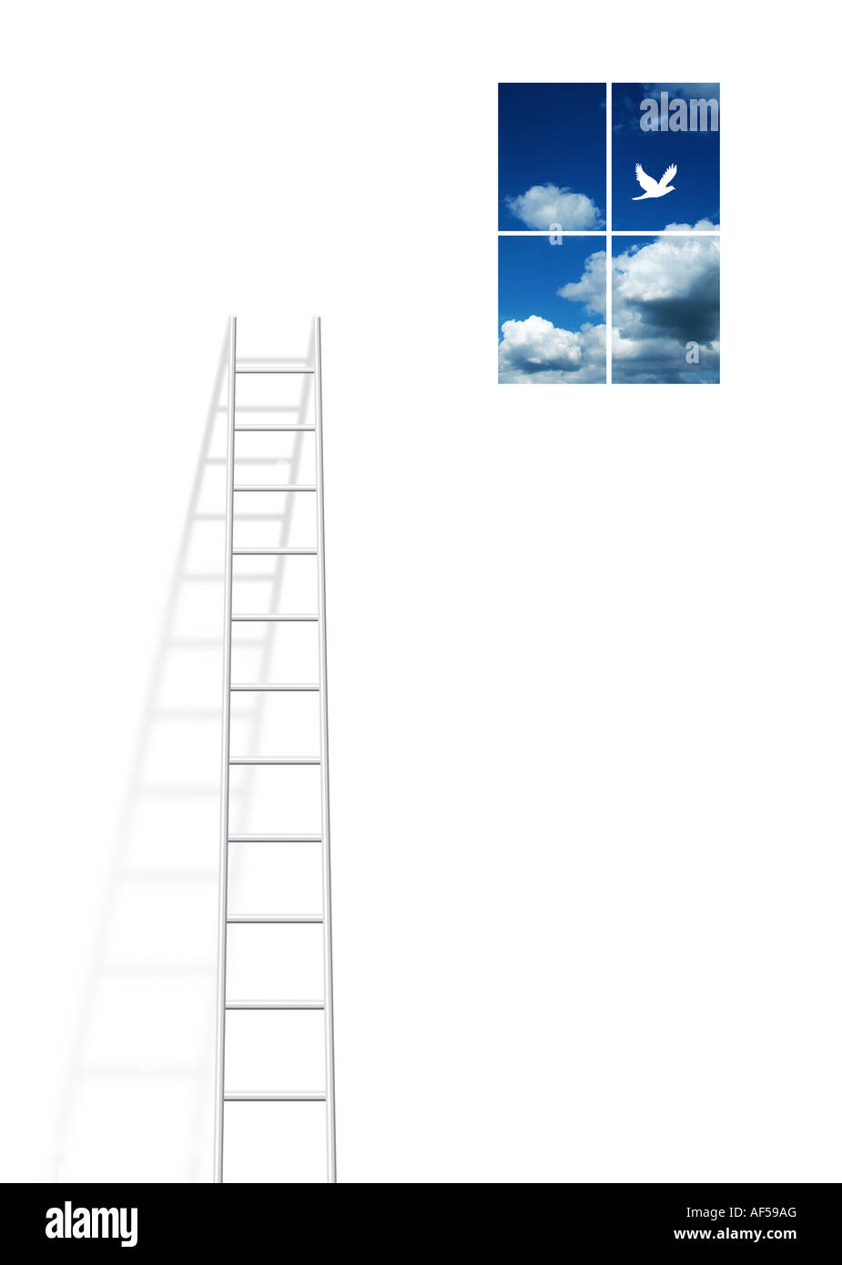 Ladder leaning wall Cut Out Stock Images & Pictures - Alamy
