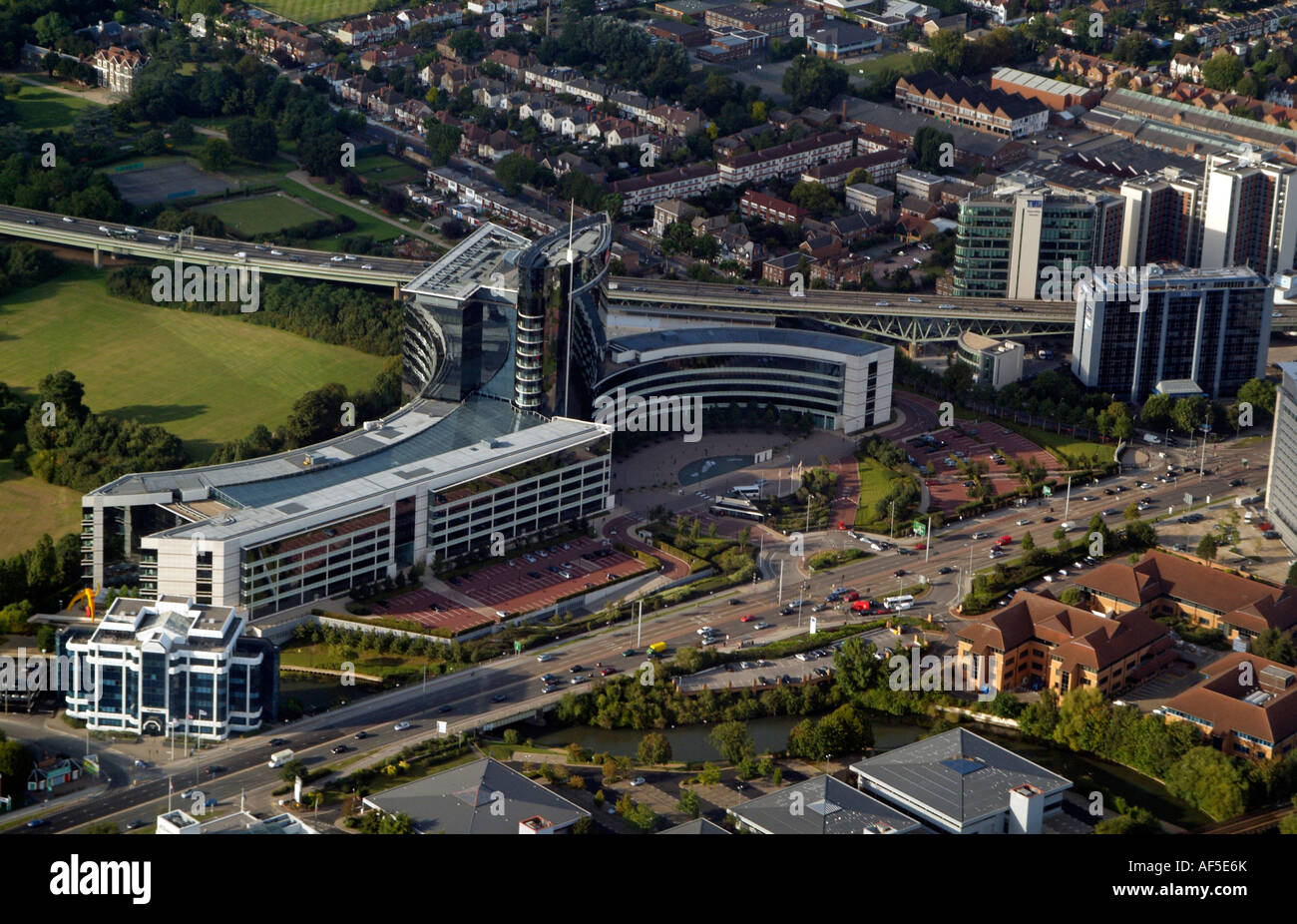 Commercial office development in West London England In the foreground ...