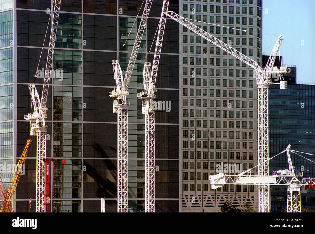 Blue sky architecture glass construction working industry new growing ...