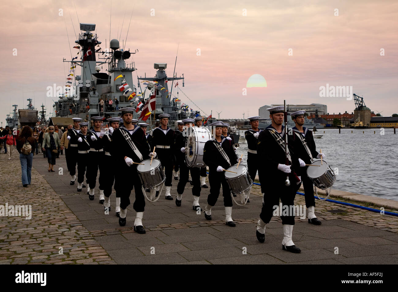The Danish Navy drummer squad Stock Photo - Alamy