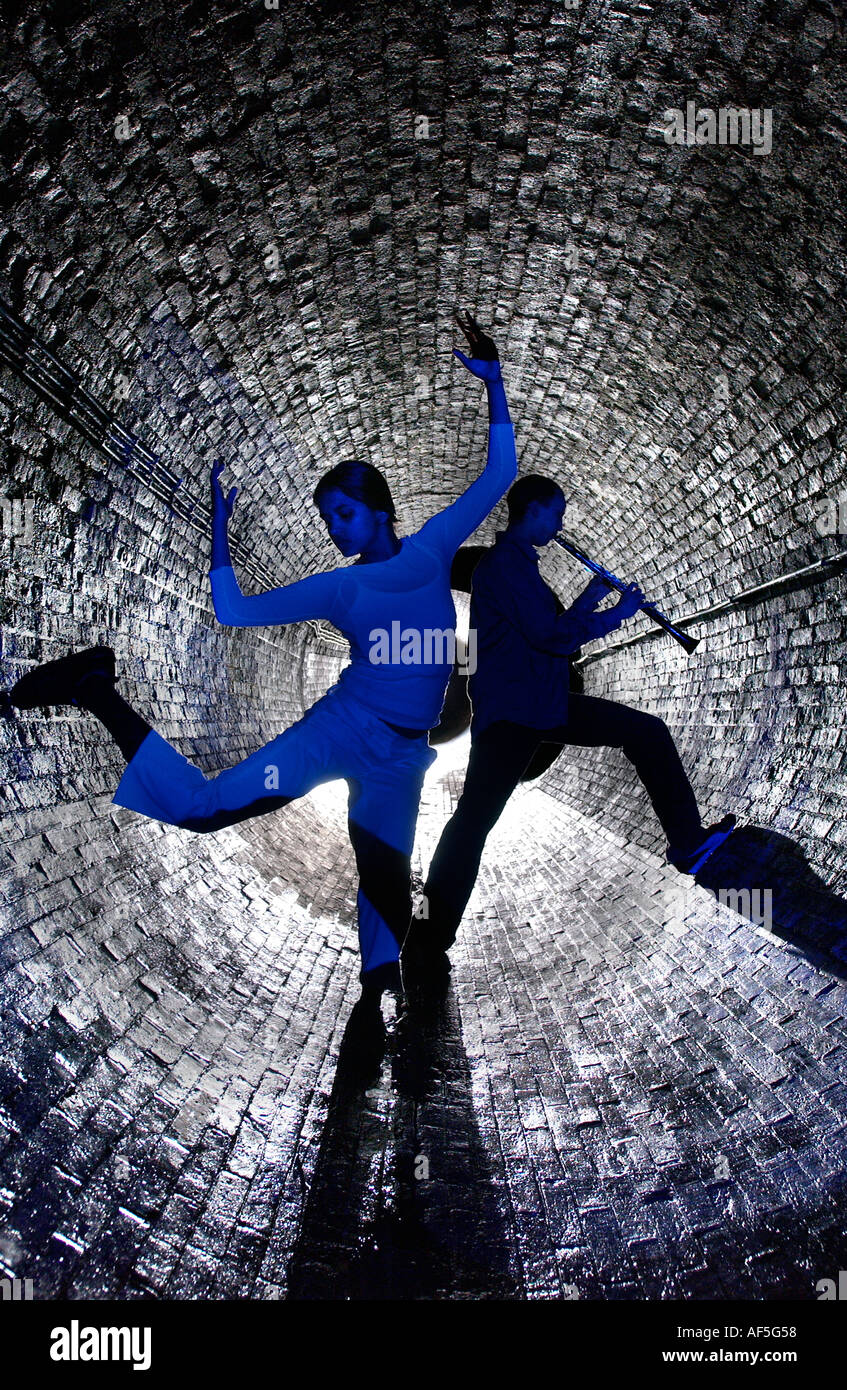 Underground movement Dancer and musician put on a show in a ...