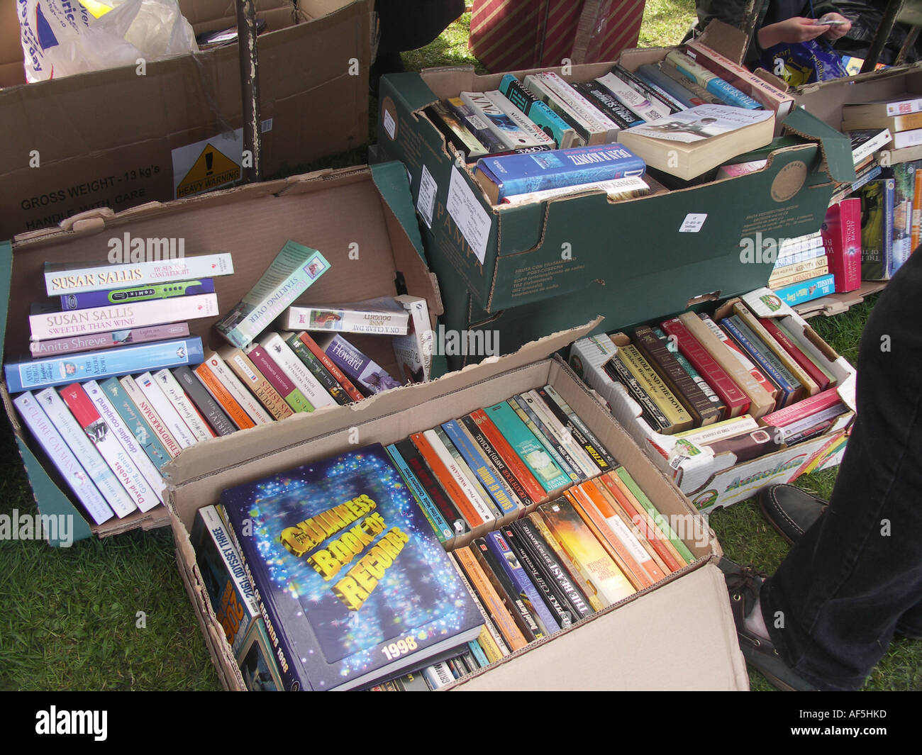 Book stall English village fete Stock Photo - Alamy