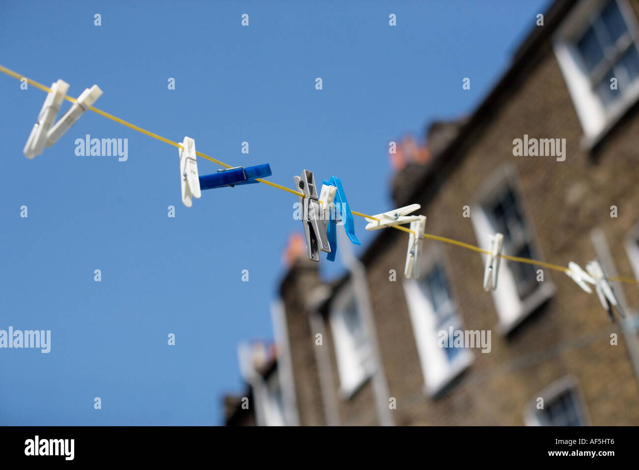 washing line with pegs Stock Photo - Alamy