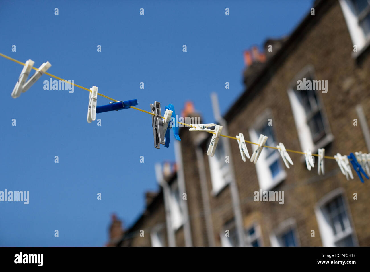 washing line with pegs Stock Photo - Alamy