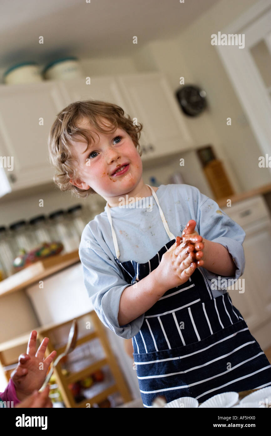 boy making cake Stock Photo - Alamy