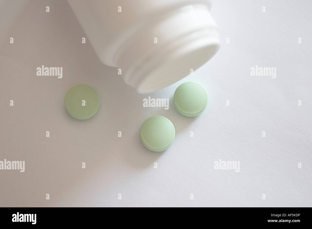 Still life with pharmaceutics drugs of different colors and setup Stock ...