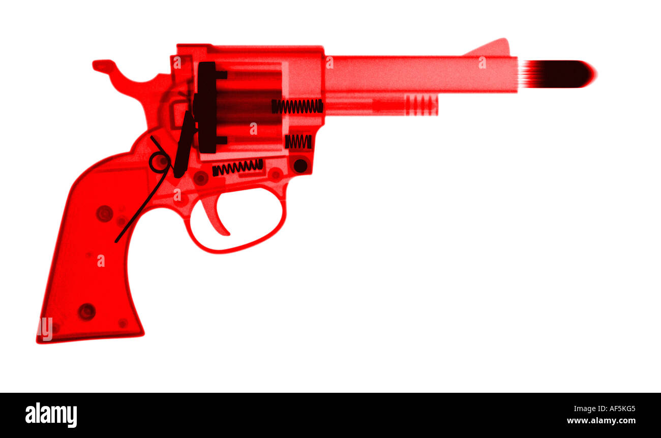 X-ray of a red gun Stock Photo - Alamy