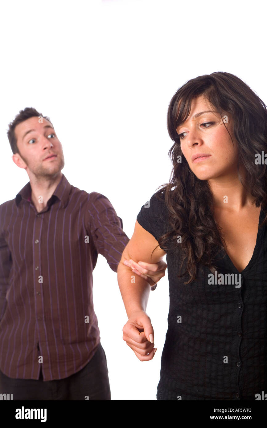 Couple domestic violence abuse threaten Stock Photo - Alamy