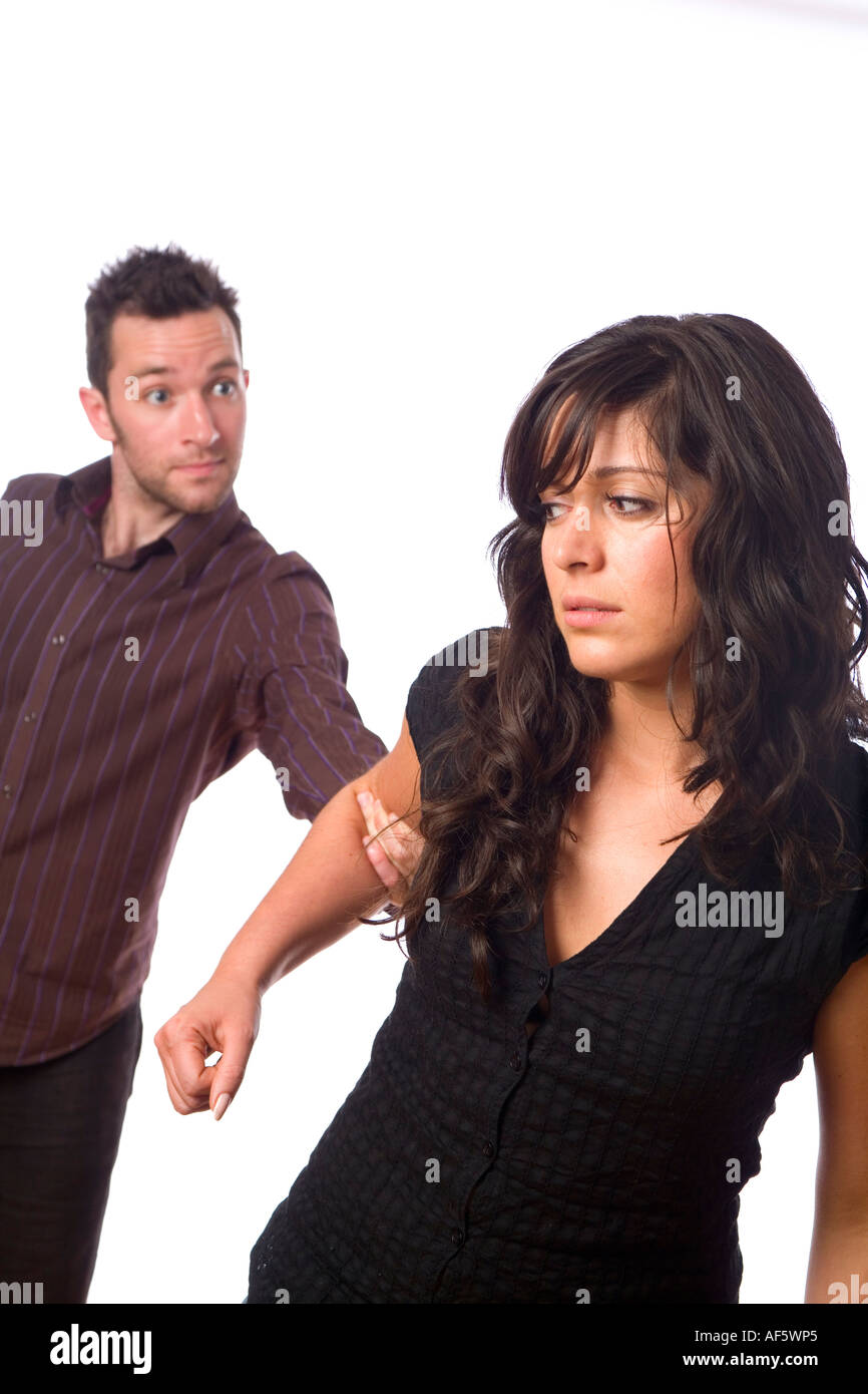 Couple domestic violence abuse threaten Stock Photo - Alamy