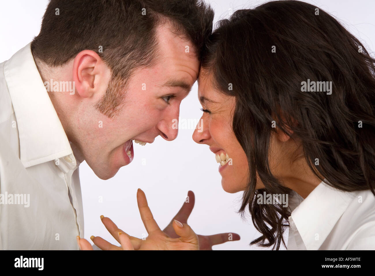 Couple having an argument Stock Photo - Alamy