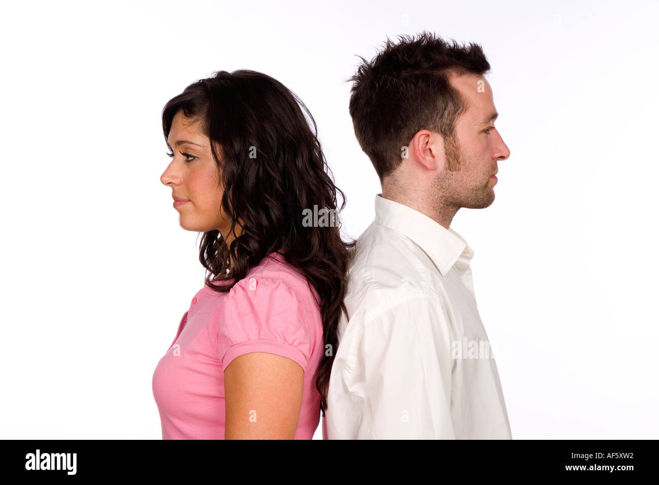 Couple having an argument and ignoring each other Stock Photo - Alamy