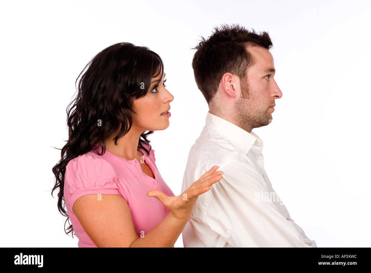 Couple having an argument and ignoring each other Stock Photo - Alamy