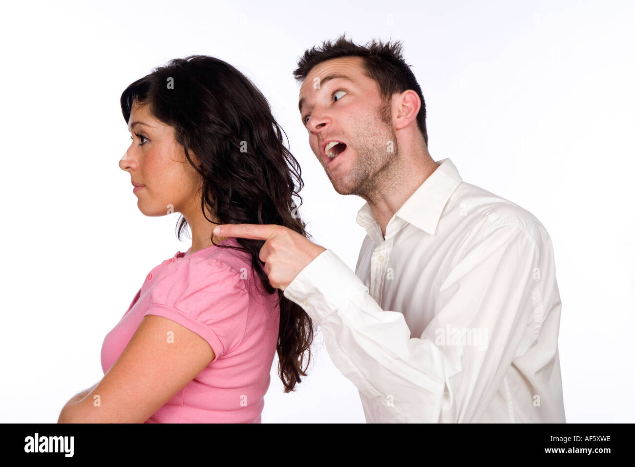 Couple having an argument Stock Photo - Alamy