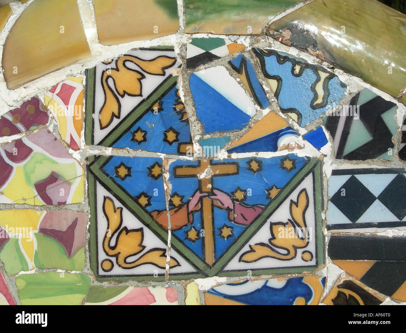 gaudi symbol detail mosaic Stock Photo - Alamy
