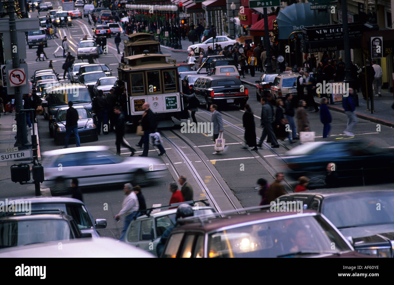 downtown san francisco rush hour Stock Photo - Alamy