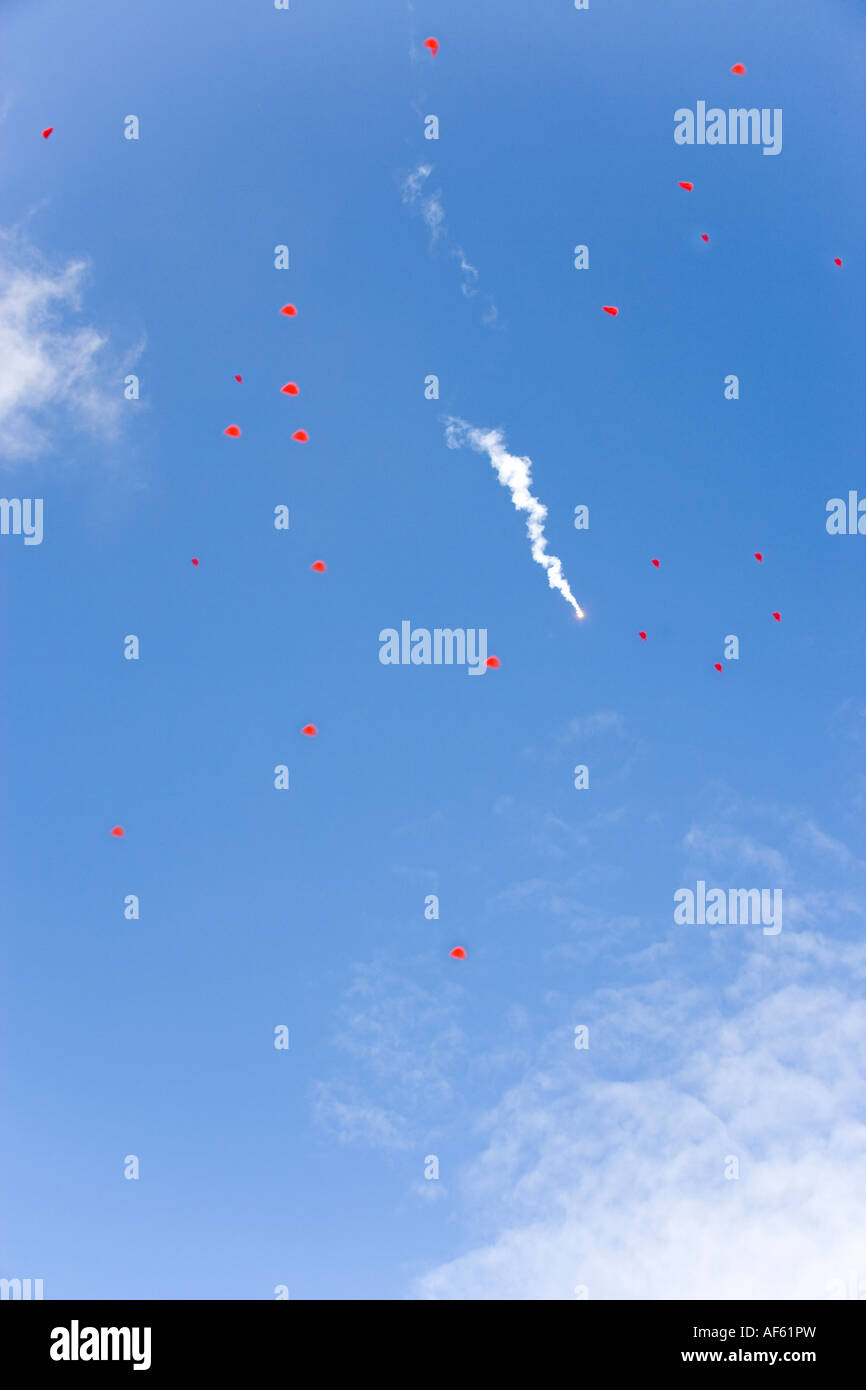 Maroon rocket fired above the Remembrance Ceremony at the Lochnagar ...