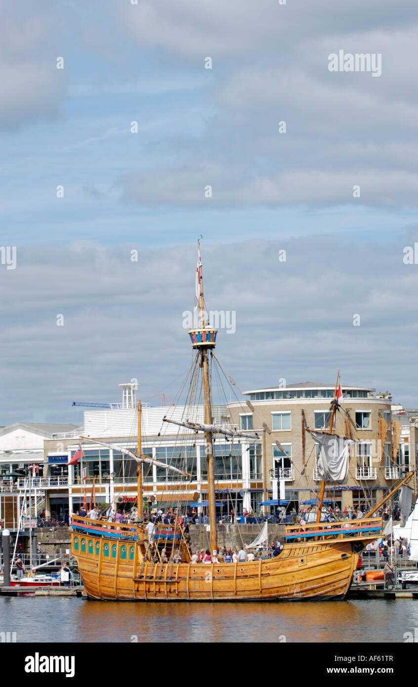 Replica of sailing ship Matthew in which John Cabot sailed from Bristol ...