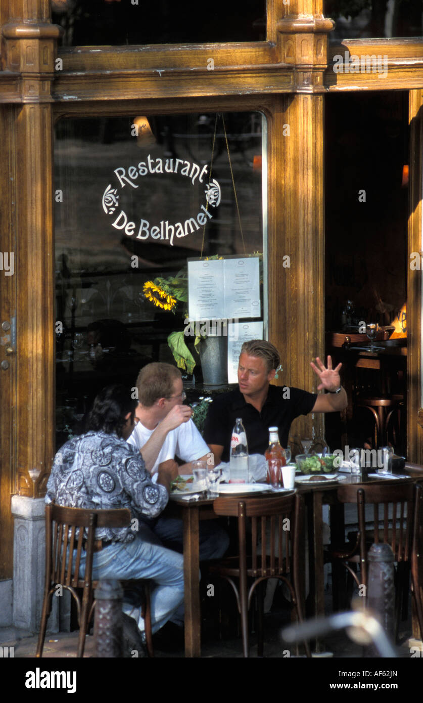 Netherlands Amsterdam People having lunch at outdoor restaurant Stock ...