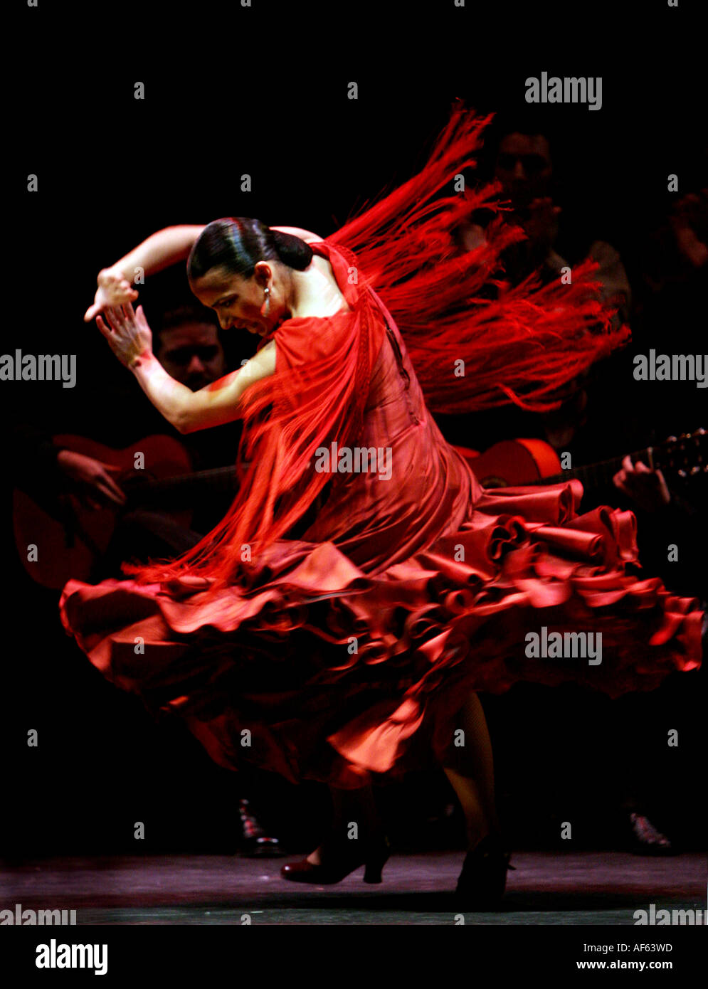 A Spanish flamenco dancer performs during the Flamenco Festival at ...