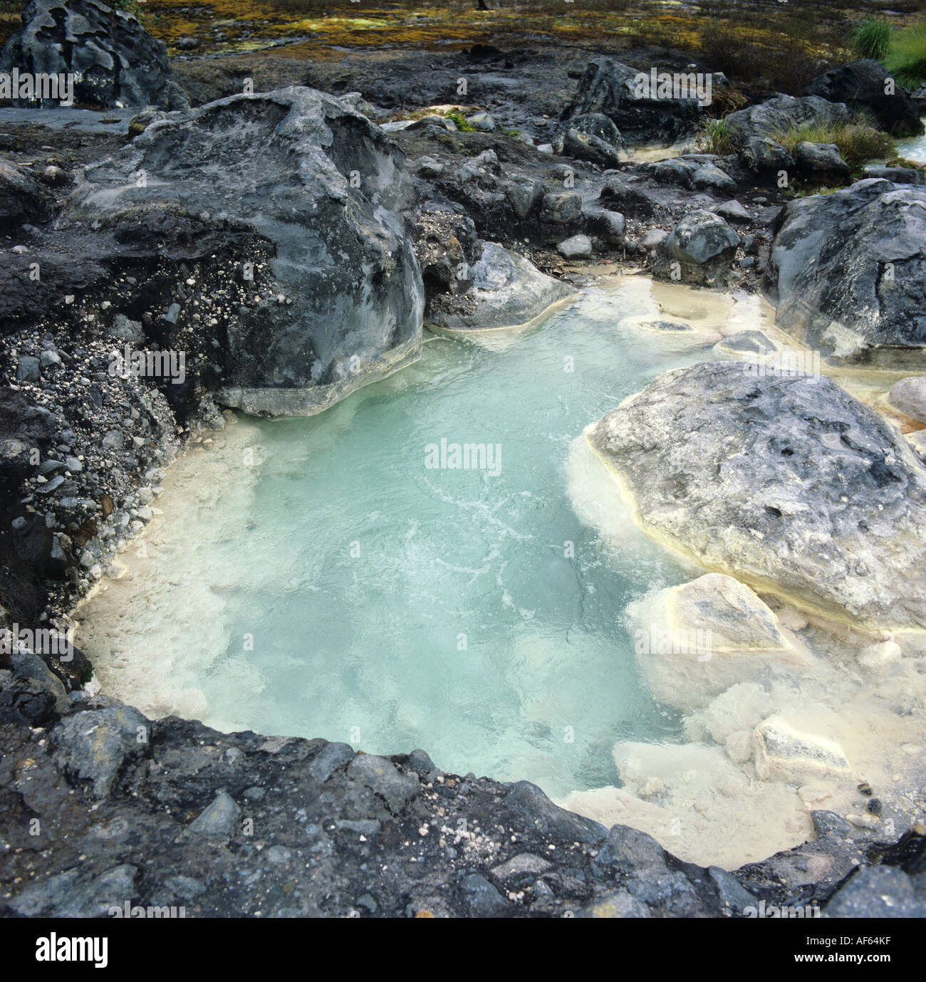 Hot volcanic springs in the Andes Mountains of Colombia at 4500 metres ...