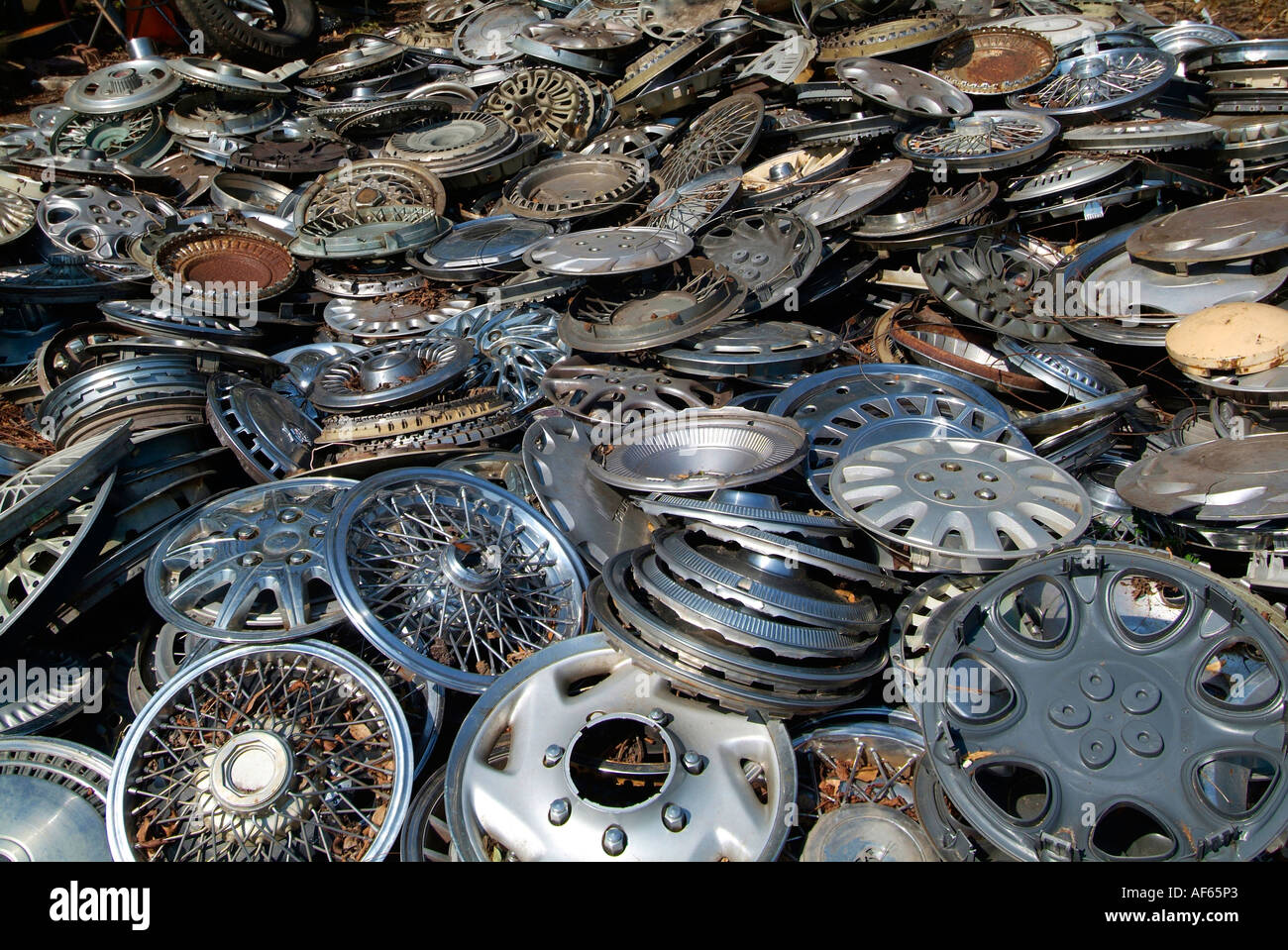 Roadside junk yard resale business of household items located on ...