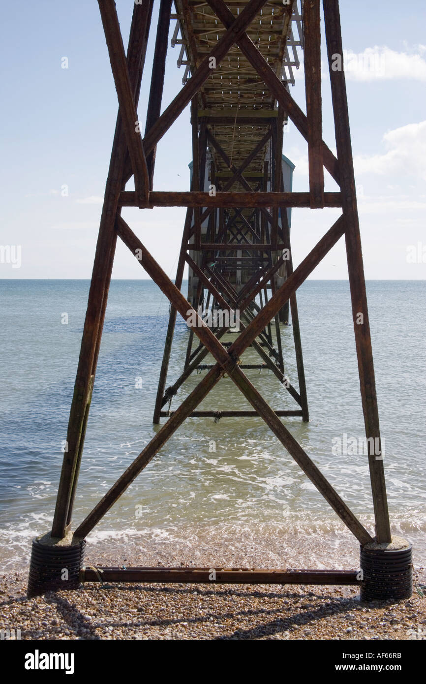 underneath the old selsey lifeboat station on the sussex coast Stock ...