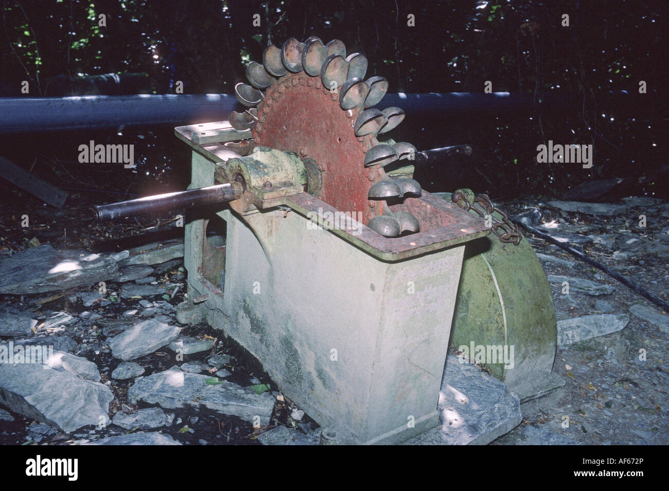 Small Pelton wheel hydro turbine NCAT Mid Wales UK Stock Photo - Alamy