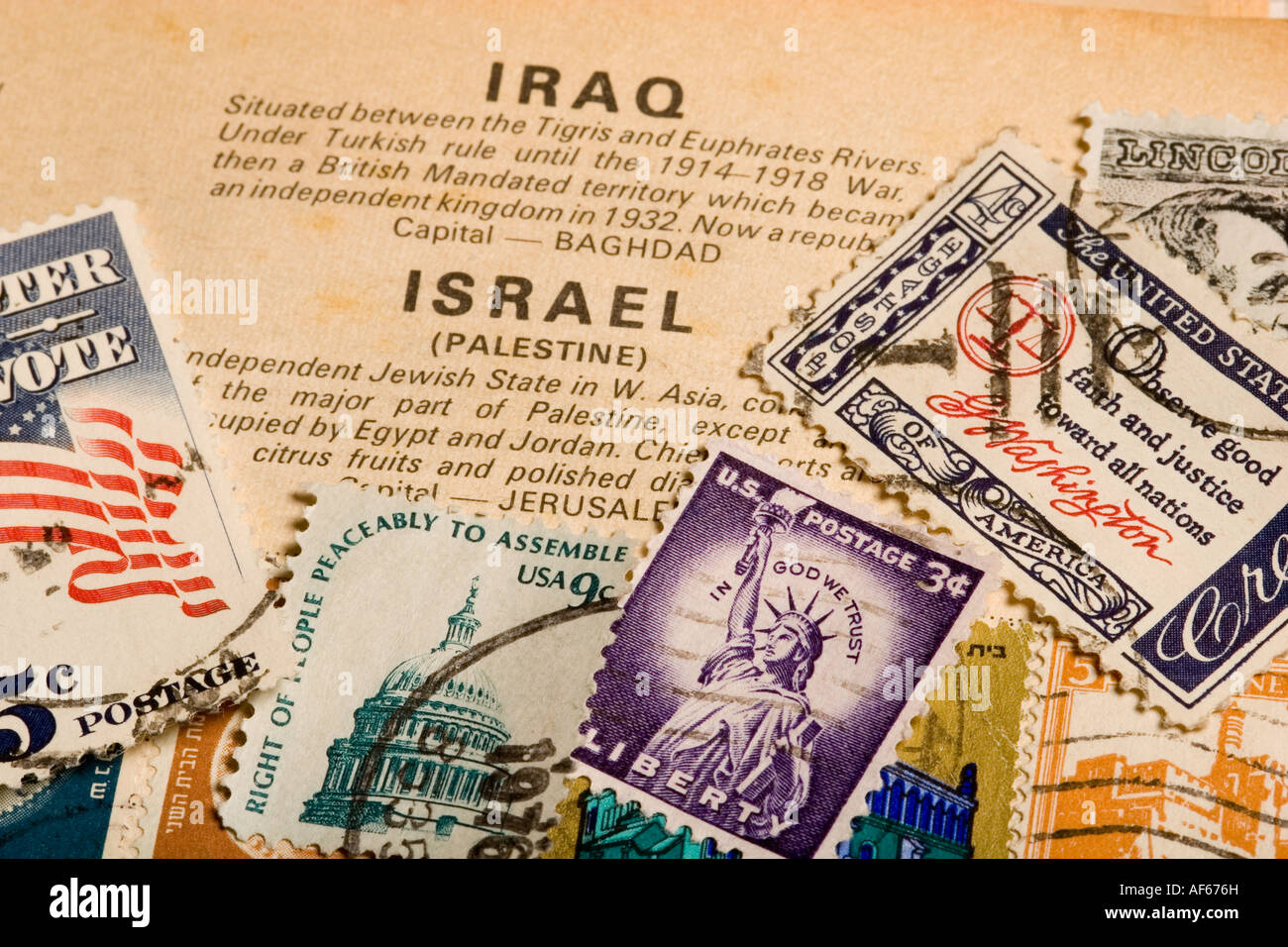 collection of american stamps Stock Photo - Alamy