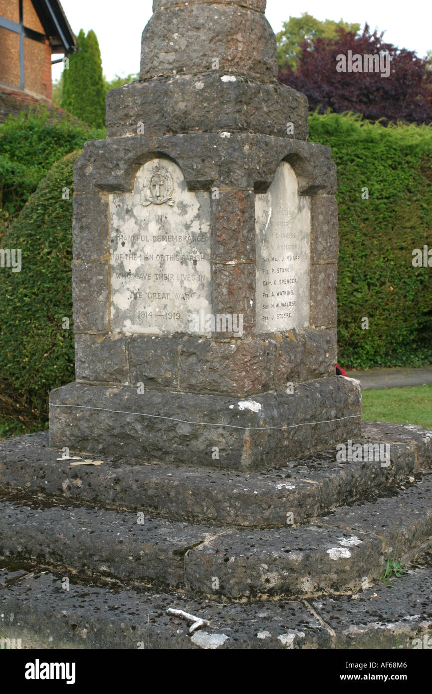 War Memorial Rusper Village West Sussex UK Stock Photo - Alamy