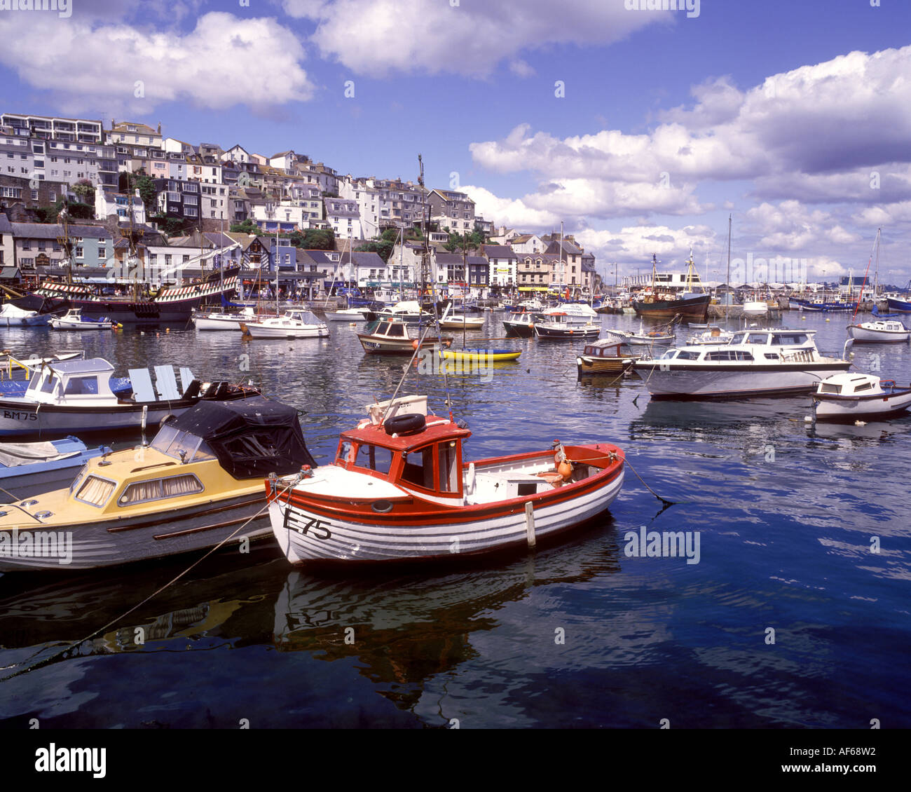 Brixham, Picturesque harbour scene Stock Photo - Alamy