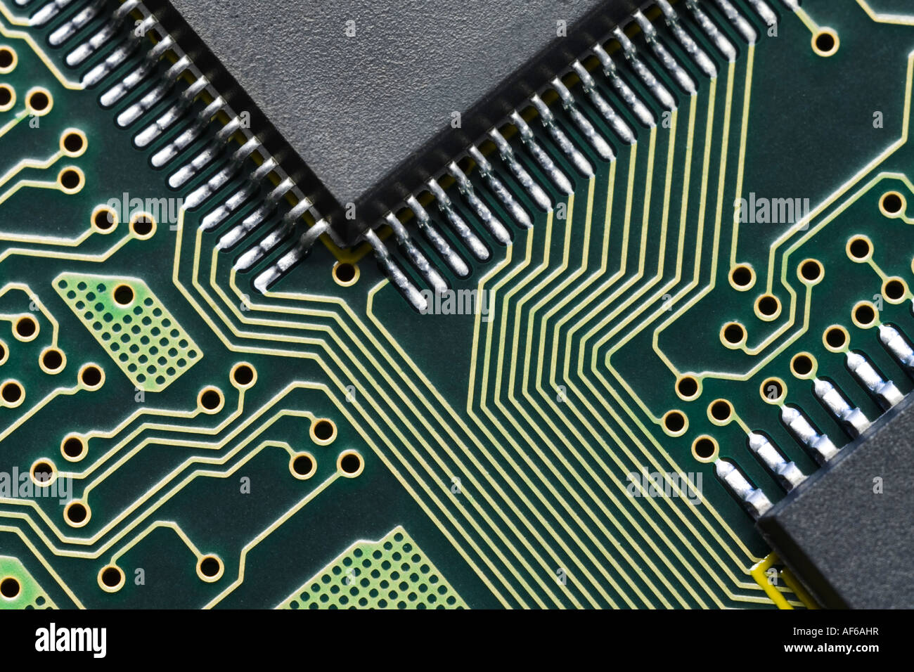 Circuit board and microchip image Stock Photo - Alamy