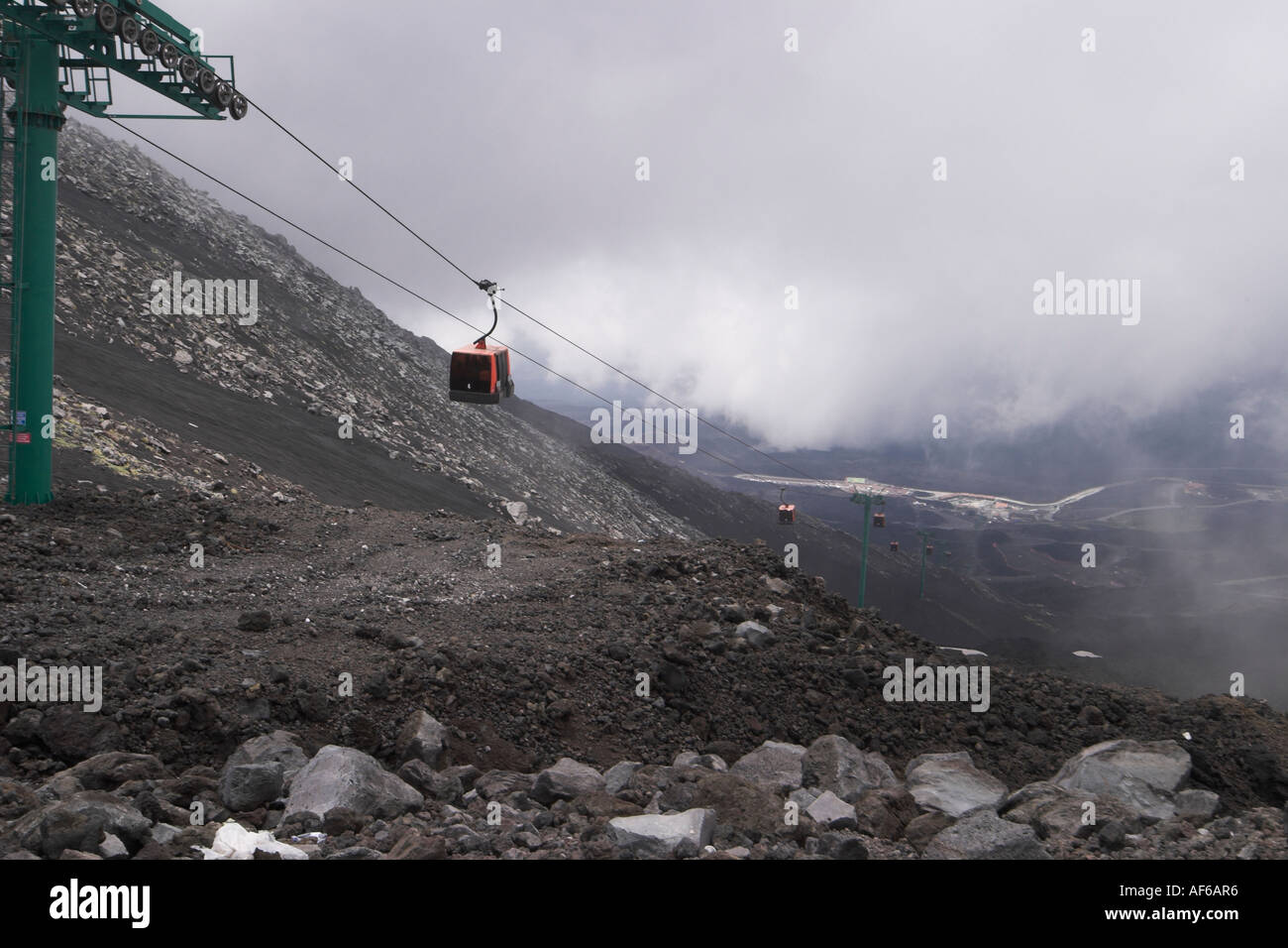 Cable car Mount Etna Stock Photo - Alamy
